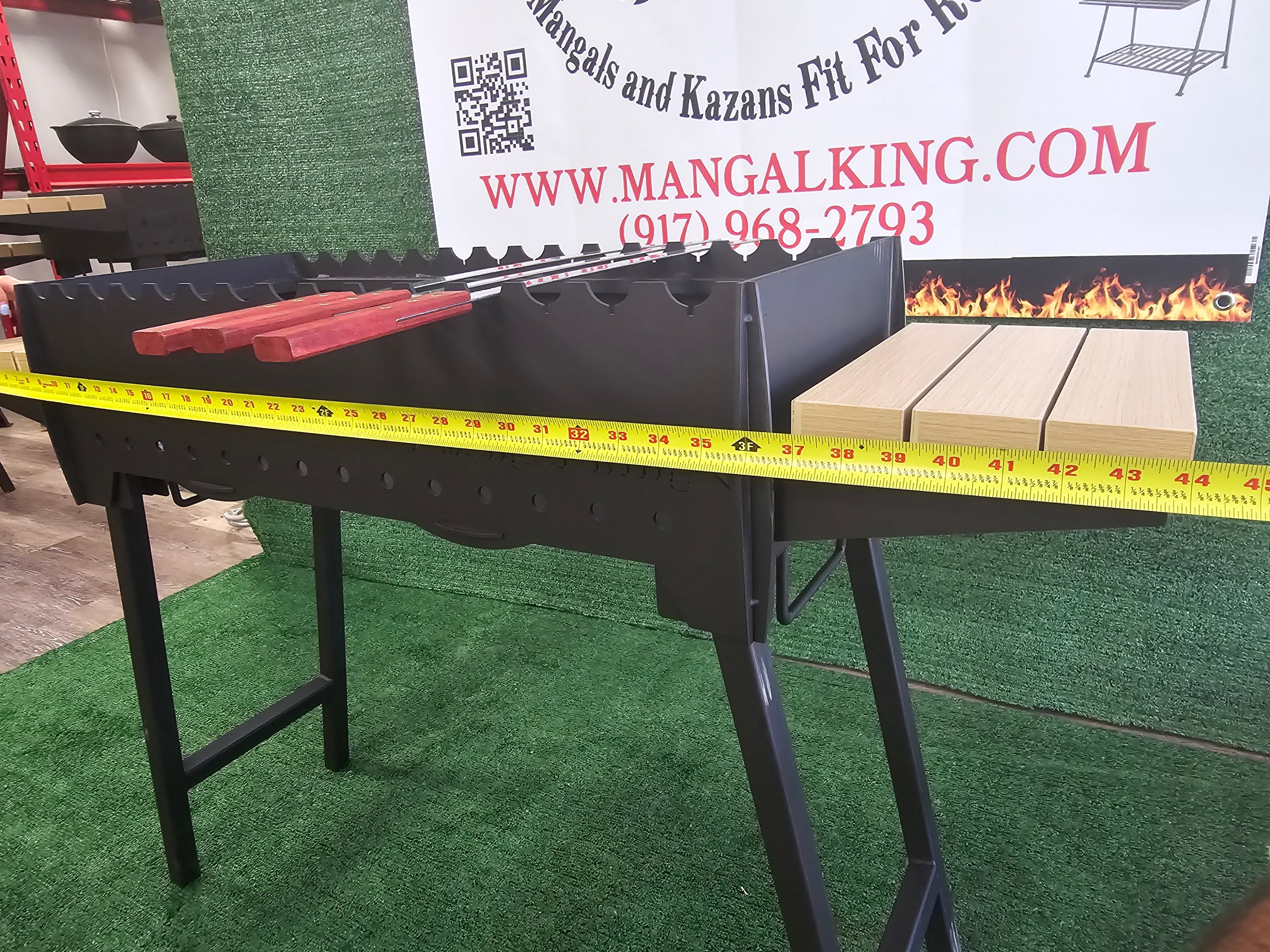 Andijan Collection Mangal for kabob Heavy quality 3mm Thick with 2 she ...