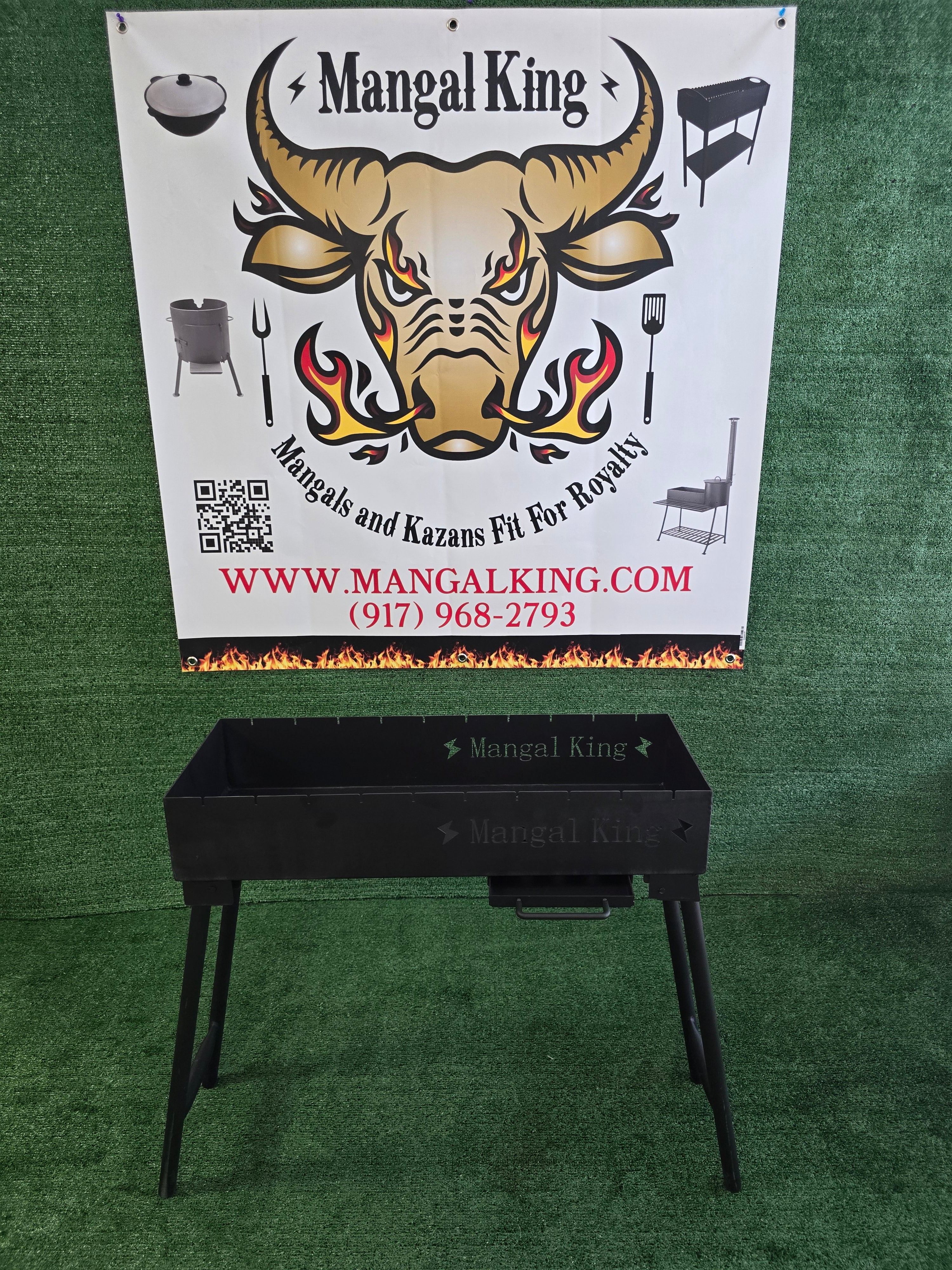 The Mangal King, compact Mangal portable charcoal grill with fold down ...